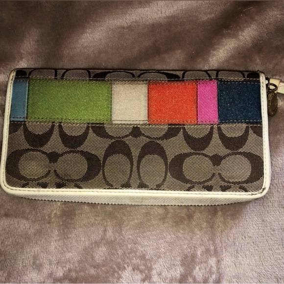 Coach | Bags | Coach Logo Vintage Signature Ziparound Wallet | Poshmark